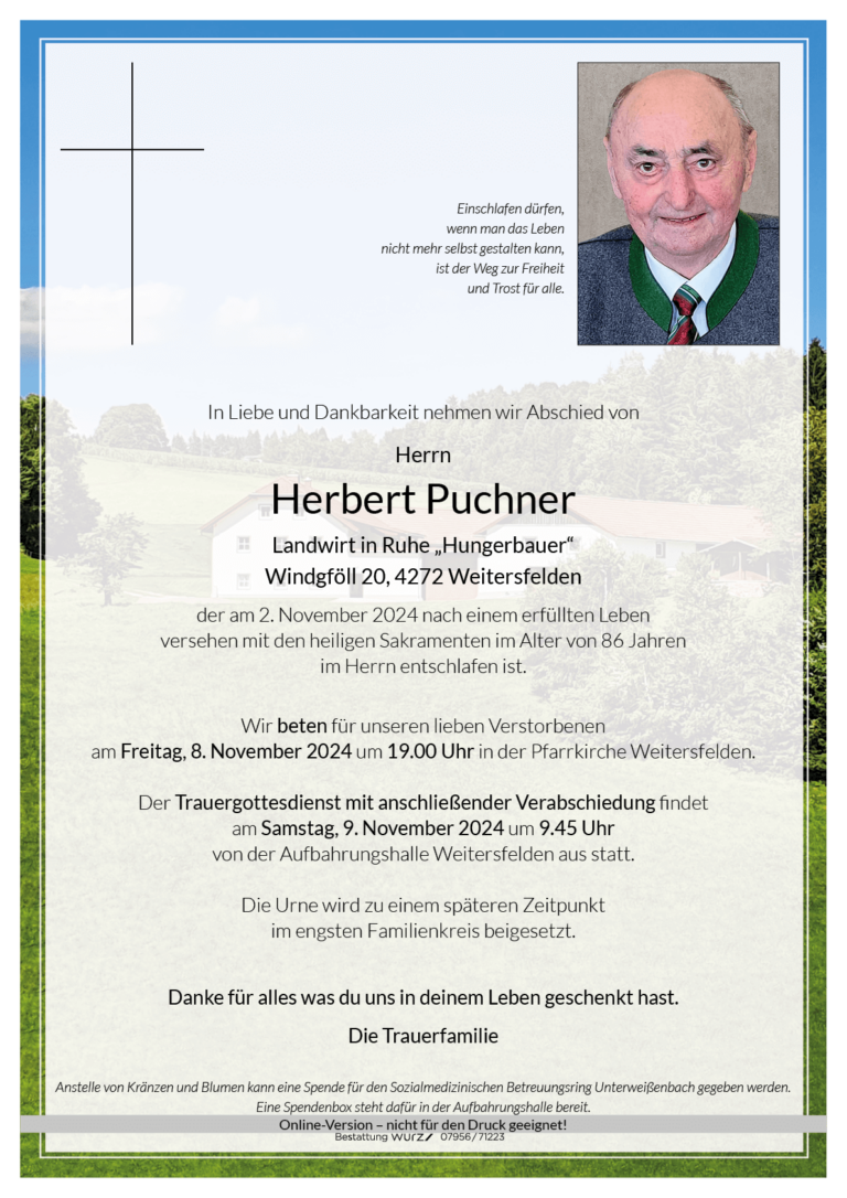 Puchner Herbert - Wurz Bestattung