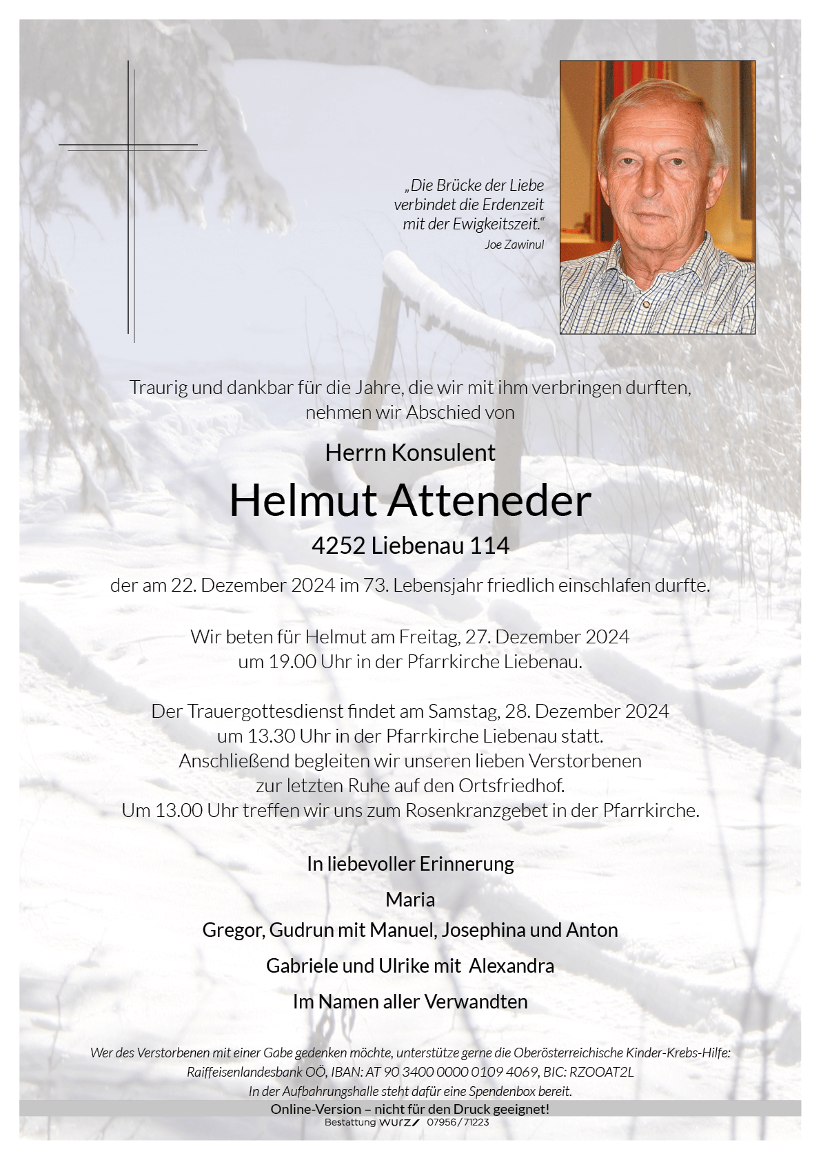 Helmut Atteneder - Wurz Bestattung