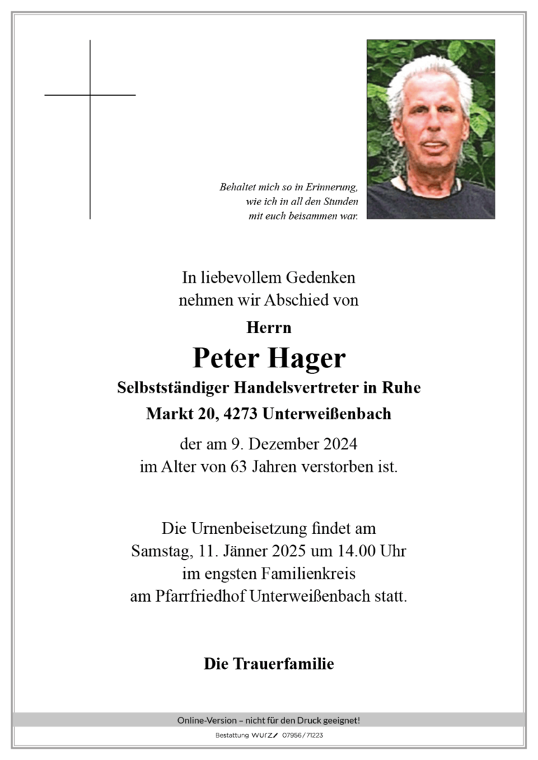 Peter Hager - Wurz Bestattung